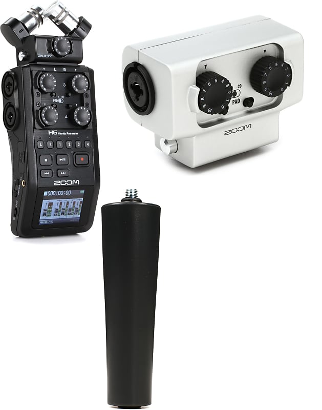 Zoom H6 All Black Handy Recorder Bundle with Zoom EXH-6 Dual | Reverb
