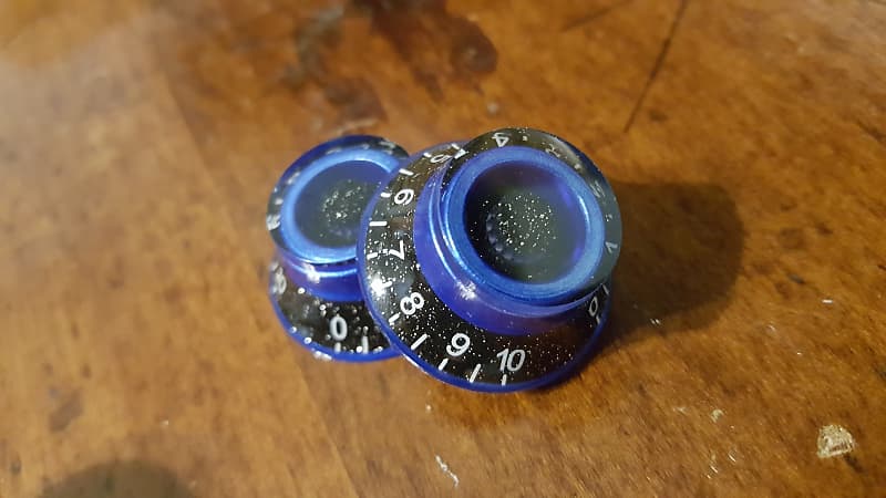 JAT CUSTOM GUITAR PARTS Top Hat Knobs Black Flake / | Reverb Australia