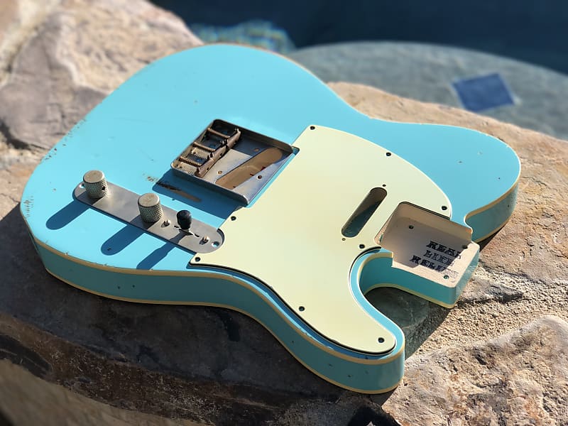 Real Life Relics Tele Telecaster Body Daphne Blue Double | Reverb