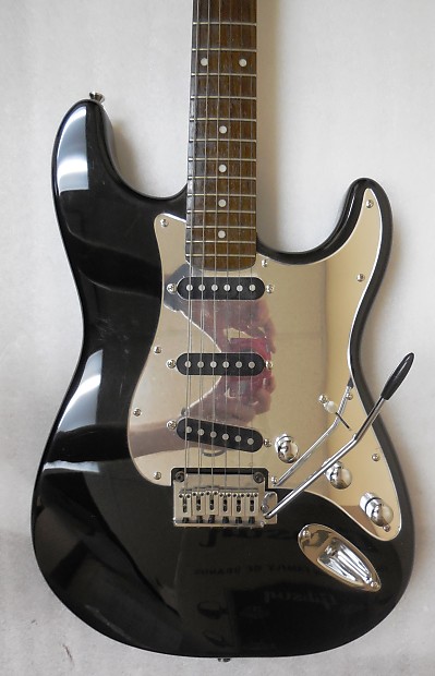 Fender Squier Standard Stratocaster Black Chrome with Gig Bag | Reverb