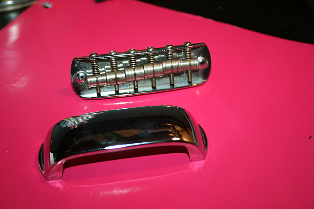 Fender Bass Vi Vintage Guitar Bridge And Bridge Cover 1960s Reverb