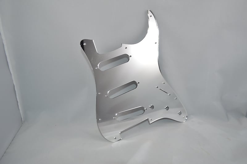 Monte's Guitar Custom Build Stratocaster Pickguard Silver | Reverb