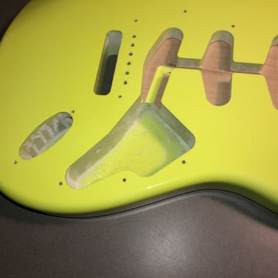 warmoth stratocaster neon green guitar body | Reverb