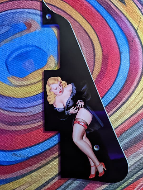 Greasy Groove Les Paul Pin-Up Garter Pick Guard | Reverb