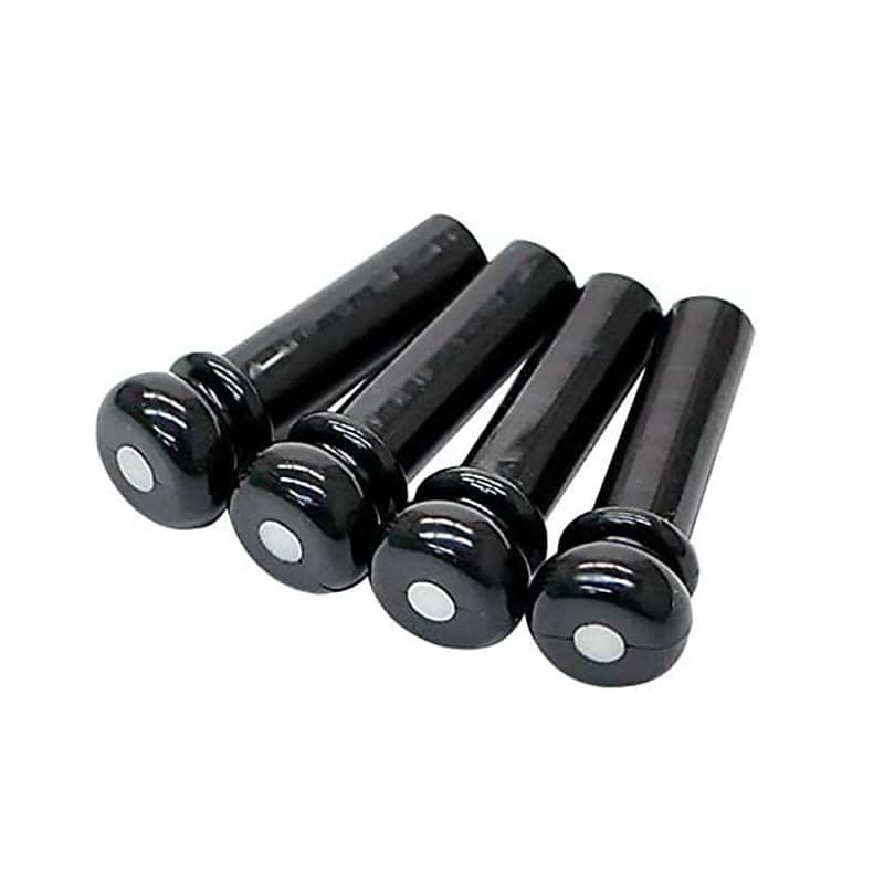 AllParts BP-0677-023 Black Grooved Acoustic Bass Bridge Pins | Reverb