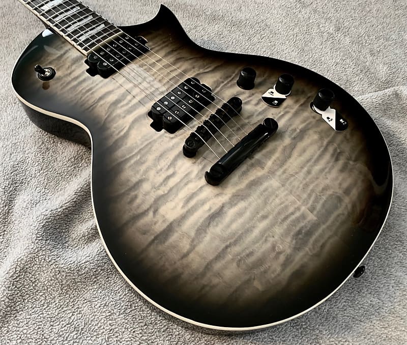 ESP LTD EC-1000T QMCHB Charcoal Burst Quilt Maple Top Guitar | Reverb