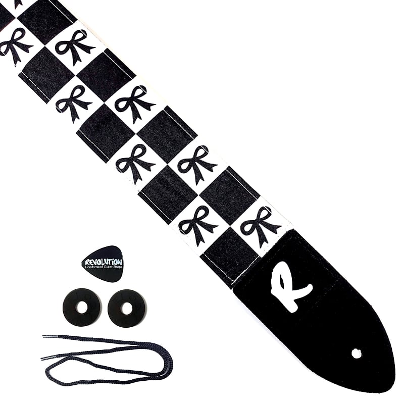 Bows and Check Guitar Strap - Preppy Guitar Strap- Baddie | Reverb