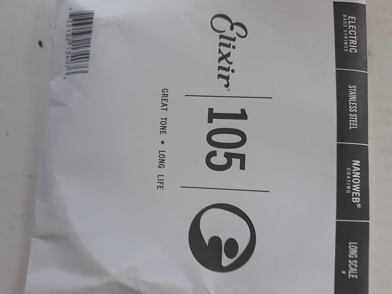 Elixir .105 nano electric stainless steel long scale single | Reverb