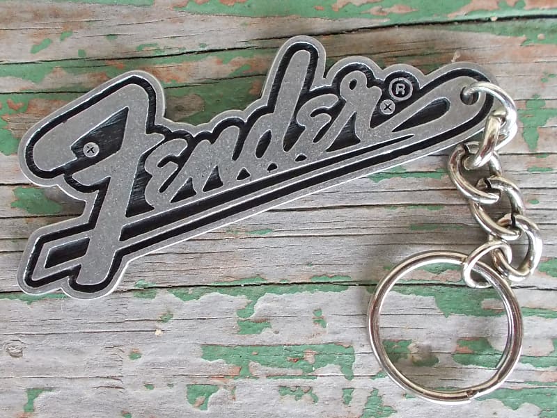 FENDER Black Face Amp Logo Keychain Black and Silver | Reverb