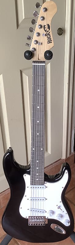 RockJam RJEG03-SK-BK Black Strat Style Full Size Electric | Reverb
