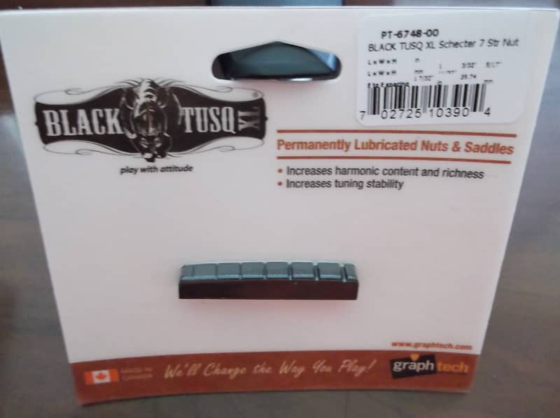 Graph Tech 7-String Nut For Schecter, BLACK TUSQ XL, | Reverb