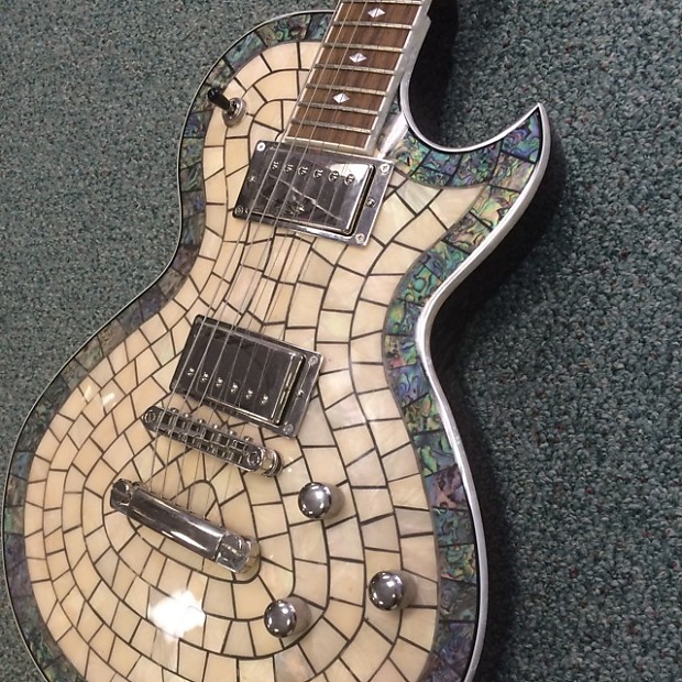 Alden Blues Singlecut Shell Top Abalone & Pearl Electric | Reverb