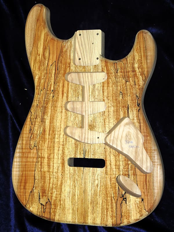 Flamed Spalted Maple Top / Ash Wood Strat body - Standard - | Reverb
