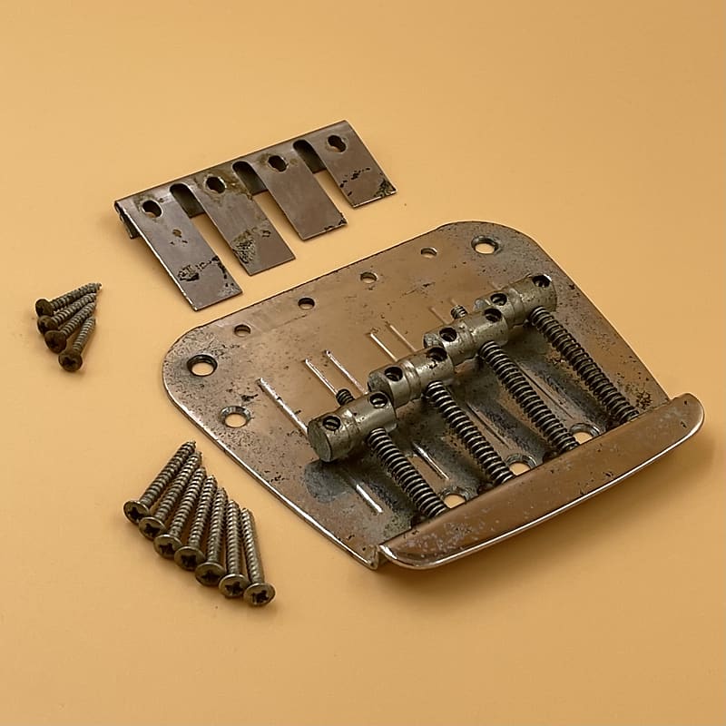 1966 Fender Mustang Bass Bridge Plate Assembly with | Reverb France