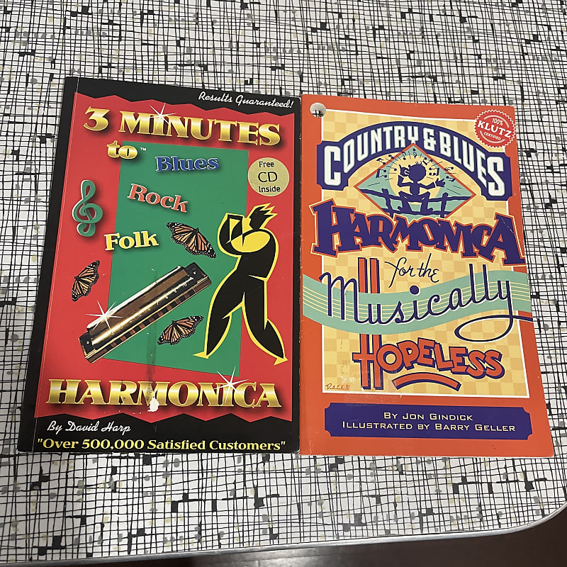 Lot of 2 Harmonica Books Country Blues Rock | Reverb