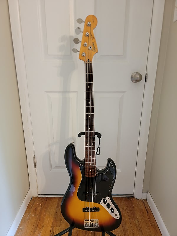 Squier By Fender Jazz Bass Silver Series Jazz Bass Made in | Reverb