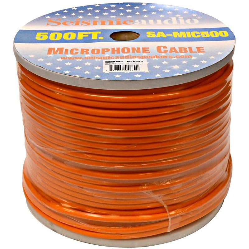 500 Feet of Orange Microphone Cable on a Spool | Reverb
