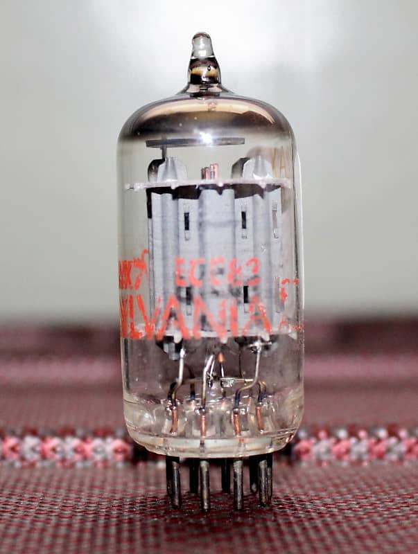 SYLVANIA 12AX7 LONG PLATE HALO GETTER COPR GRID POST TEST | Reverb