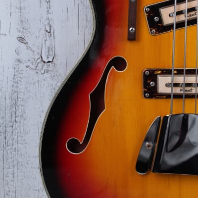 Kent Model 822 Vintage 1960s Hollow Body Electric Bass Guitar | Reverb