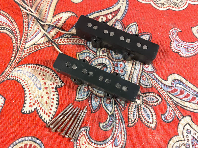 VINTAGE 1966 FENDER JAZZ BASS BRIDGE & NECK PICKUP SET w/ | Reverb
