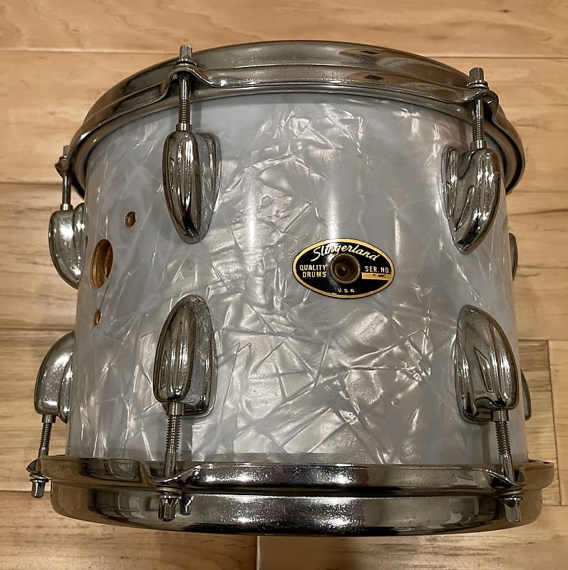Slingerland 8x10" Rack Tom in White Marine Pearl | Reverb
