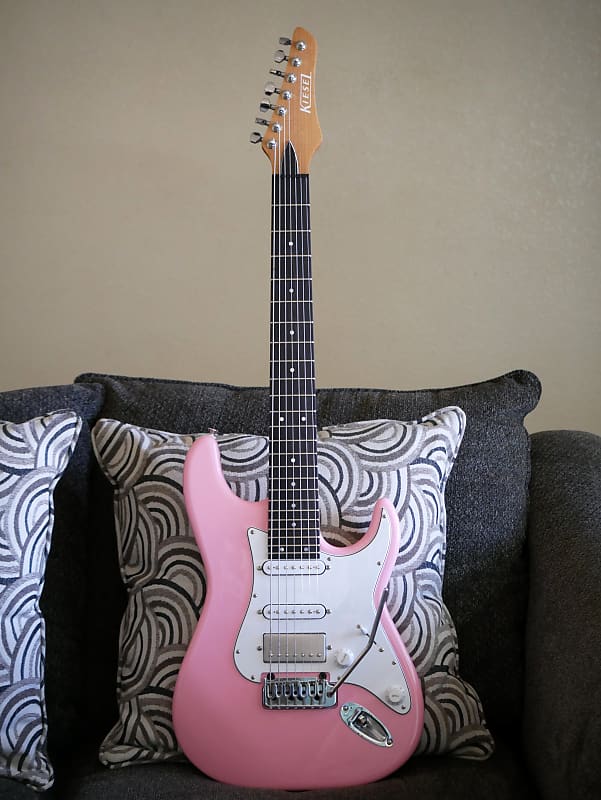 Kiesel Delos D7X 2019 Light Pink Bolt On Roasted Maple 7 | Reverb