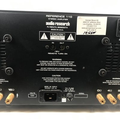 Audio Research Reference 110 Stereo Tube Power Amplifier | Reverb UK