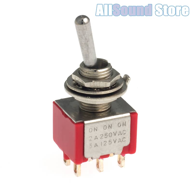 ON-ON-ON 3-way DPDT Mini Toggle Switch, Round Bat | Reverb Canada