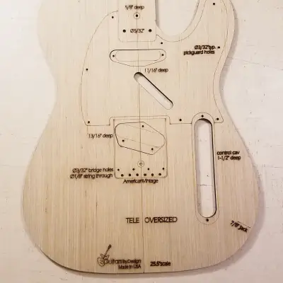 Guitarsbydesign Oversized Tele Guitar Body Template 2021 | Reverb
