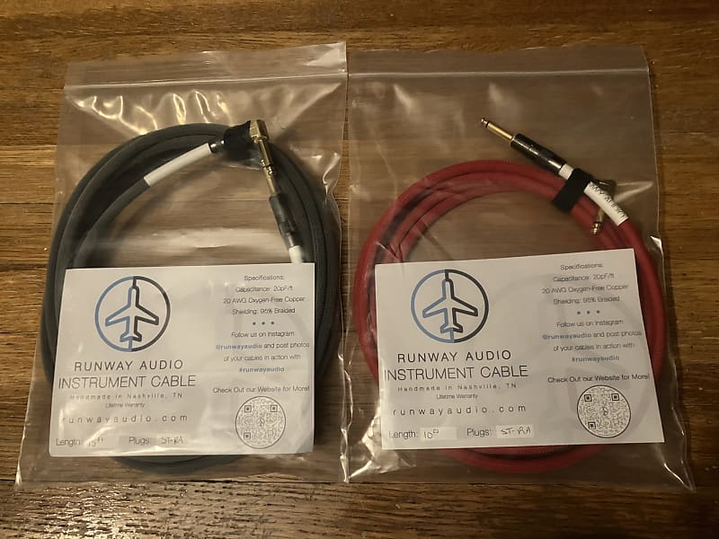 Runway Audio Instrument cable 2023 - Red and Grey | Reverb
