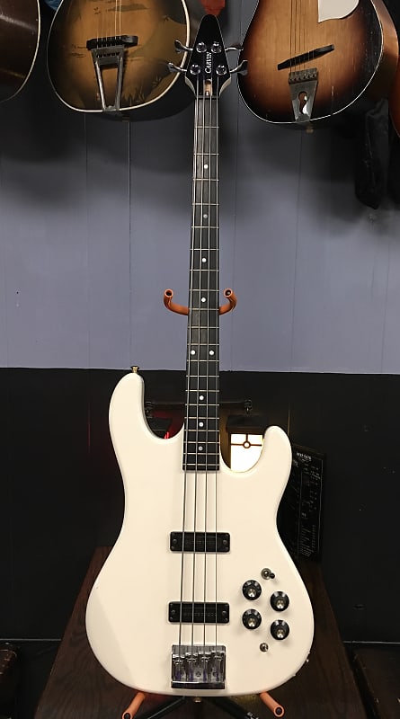 1980s White Carvin 34" Scale Bass Neck-thru 4 String | Reverb