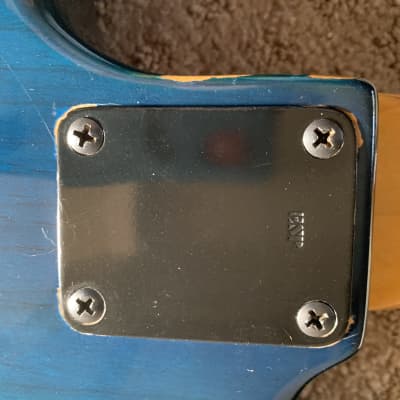 Warmoth blue flamed maple body black esp hardware , | Reverb France