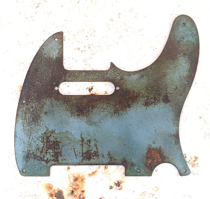 blue rusty relic telecaster pickguard 8 holes | Reverb