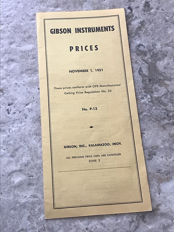Gibson Instruments Brochure Price List November 1, | Reverb Australia