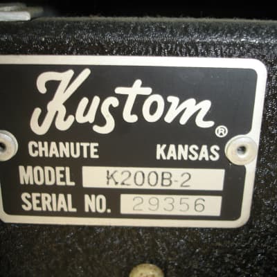 Vintage Kustom 200 K200B-2 Bass Amp Head | Reverb