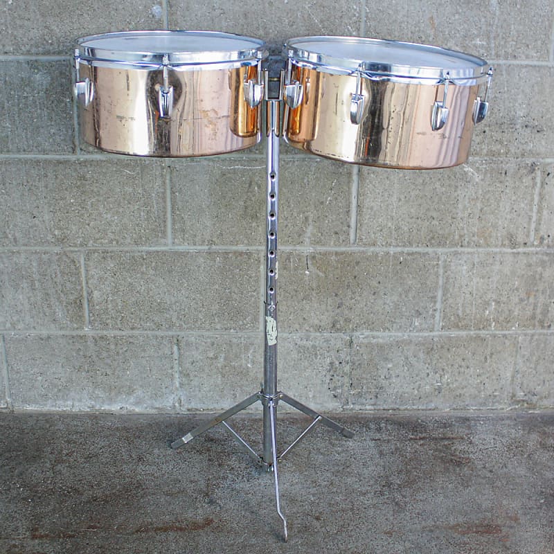 Ludwig 1970's 13" & 14" Copper Timbales | Reverb