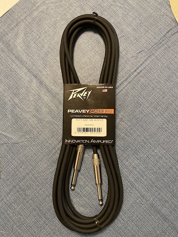 Peavey 15 ft instrument cable 2024 Black | Reverb