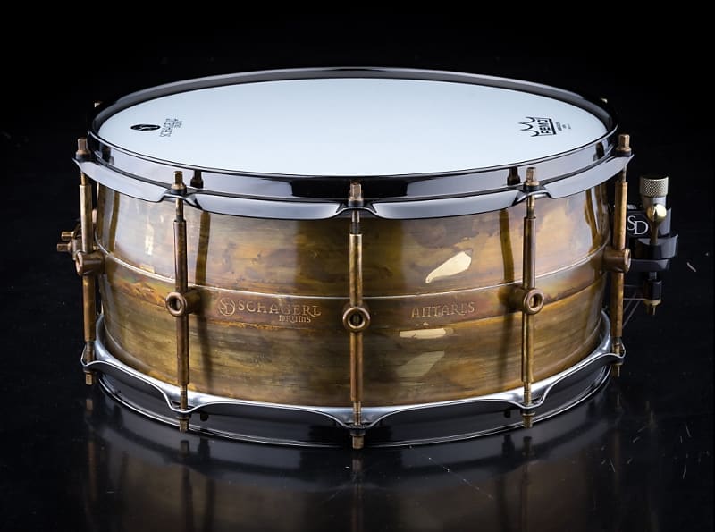 Schagerl Antares 14" x 6.5" Dark Vintage Brass Snare Drum | Reverb
