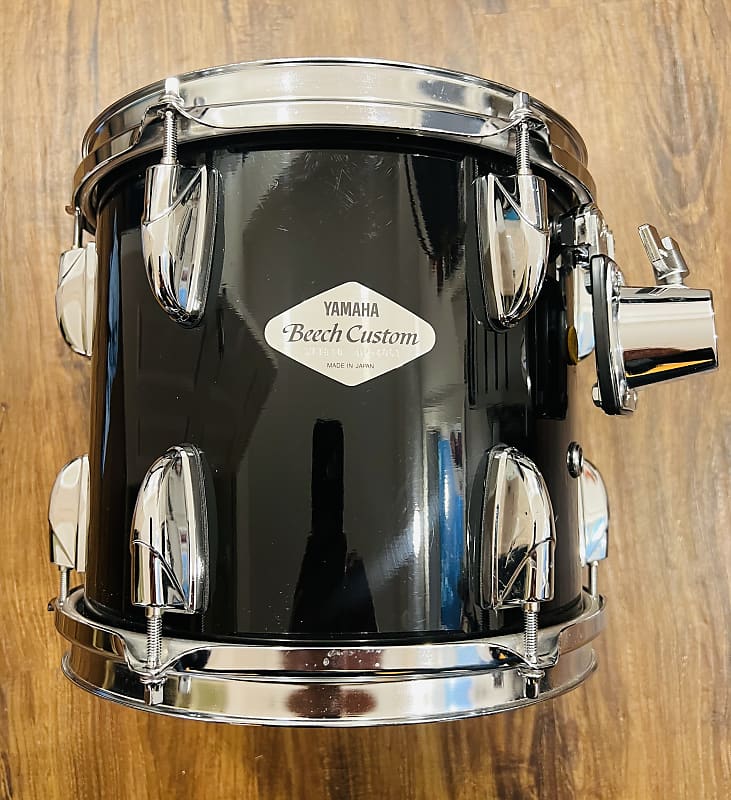 90’s Yamaha Beech Custom MKI 10” x 9” Tom drum - Piano Black | Reverb