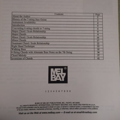 Mel Bay The First Chord Book For The 7-String Guitar 2001 | Reverb