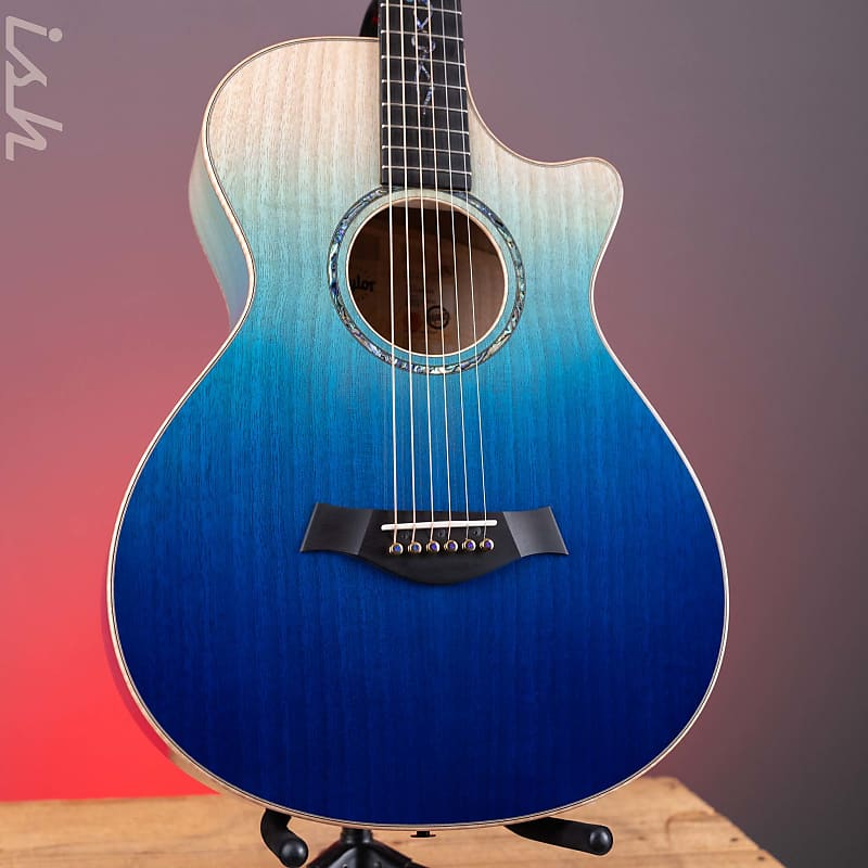 Taylor Custom Grand Concert C22e 12-Fret Ombre Blue Catch #5 | Reverb