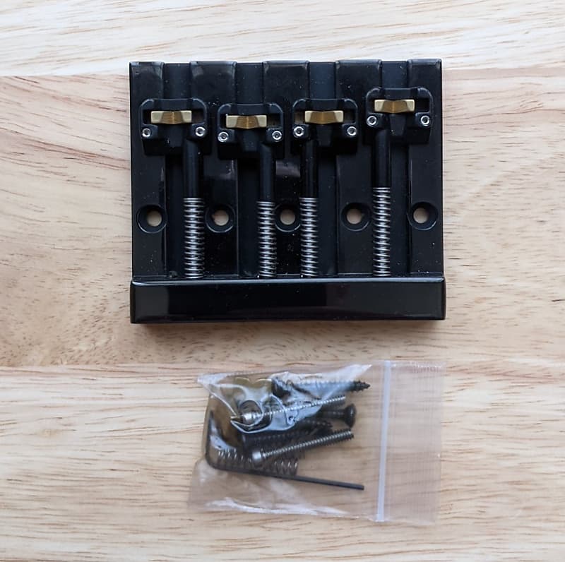 Hipshot Kickass 4-String Bass Bridge - Black | Reverb