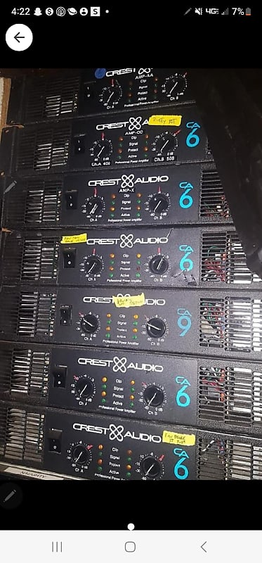 Crest Audio CA6 Power Amplifiers 90s Black | Reverb