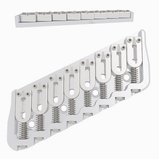 Hipshot 8-String Multi-Scale Guitar Bridge - Chrome - .125" | Reverb