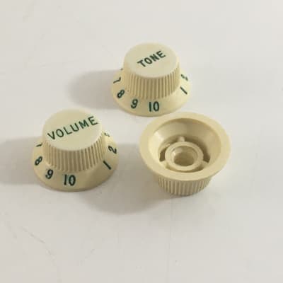 Fender Pure Vintage Reissue Strat Knobs Parchment Aged White | Reverb