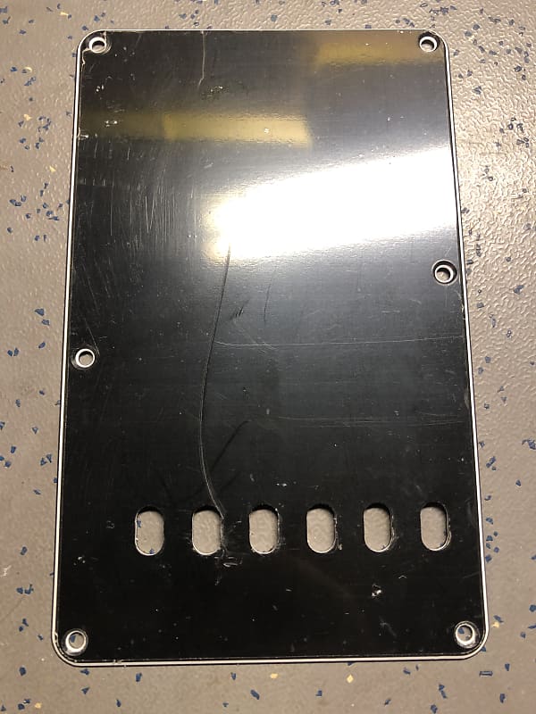 Fender Vintage Stratocaster Back Plate Black Triple Ply | Reverb