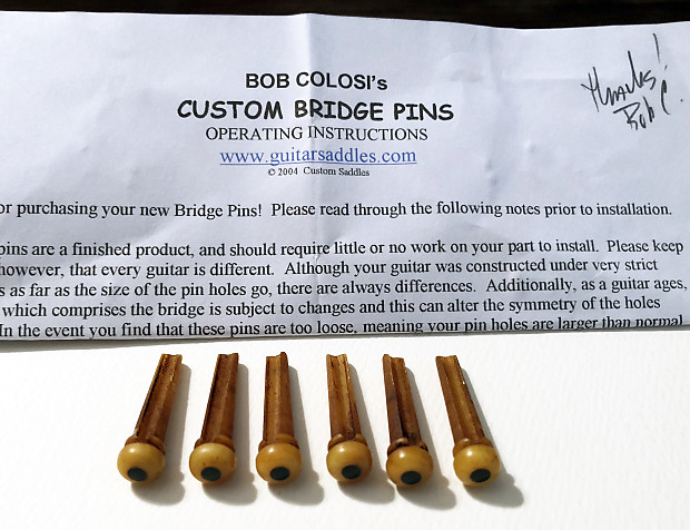 Brand new Bob Colosi Bone Bridge Pins • Custom-Dyed • Size 1T | Reverb