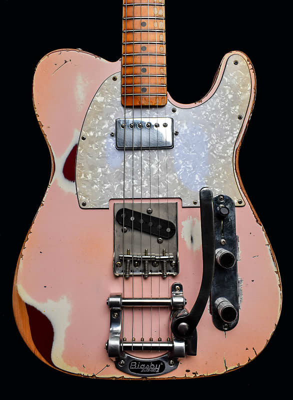 Fender Telecaster Shell Pink over Red! HEAVY Dax&Co. Relic | Reverb