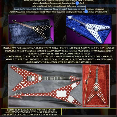 GMW Randy Rhoads Zakk Wylde Flying V 2019 - Polka Dot | Reverb
