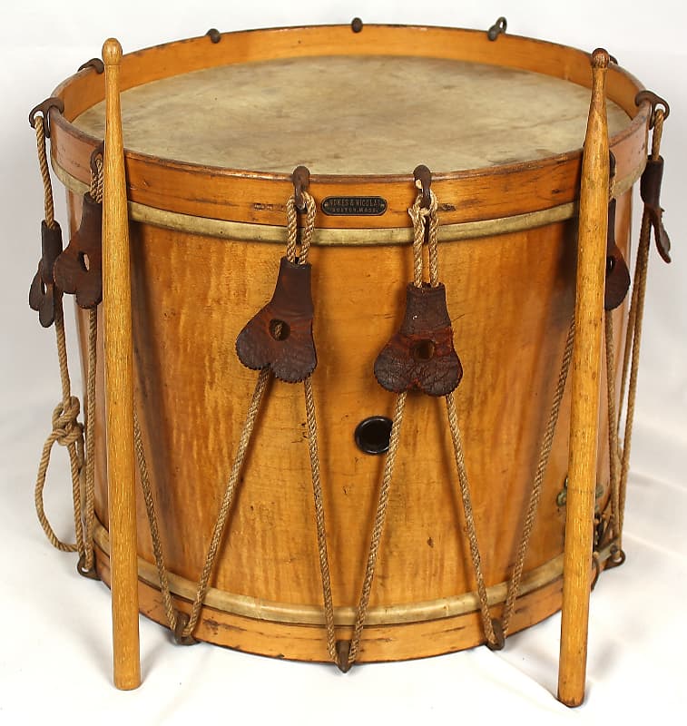 WWI Era Nokes & Nicolai Rope Tension Snare Drum 16" x 15" | Reverb